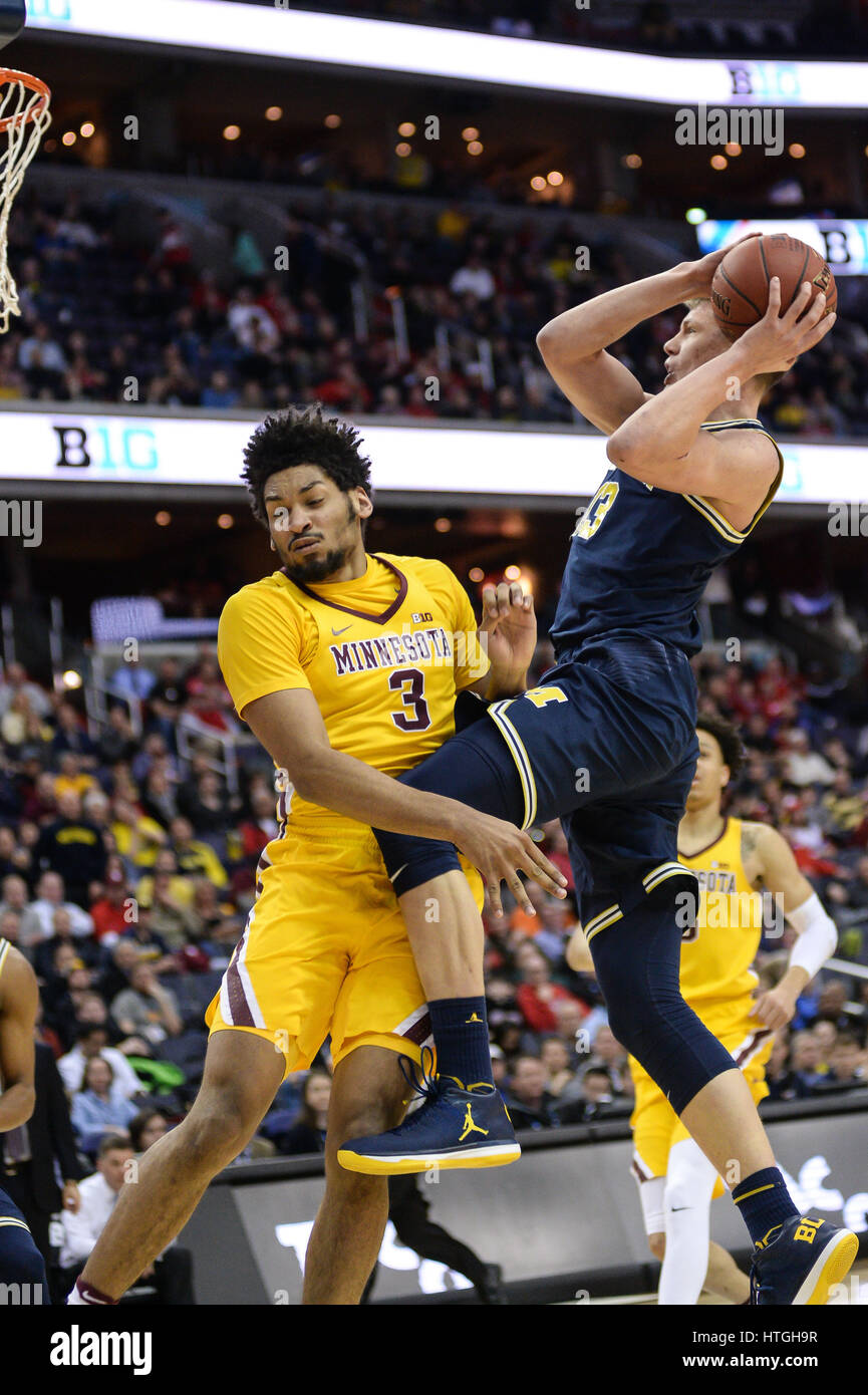 Washington, DC, USA. 11th Mar, 2017. Michigan Forward MORITZ WAGNER (13 ...