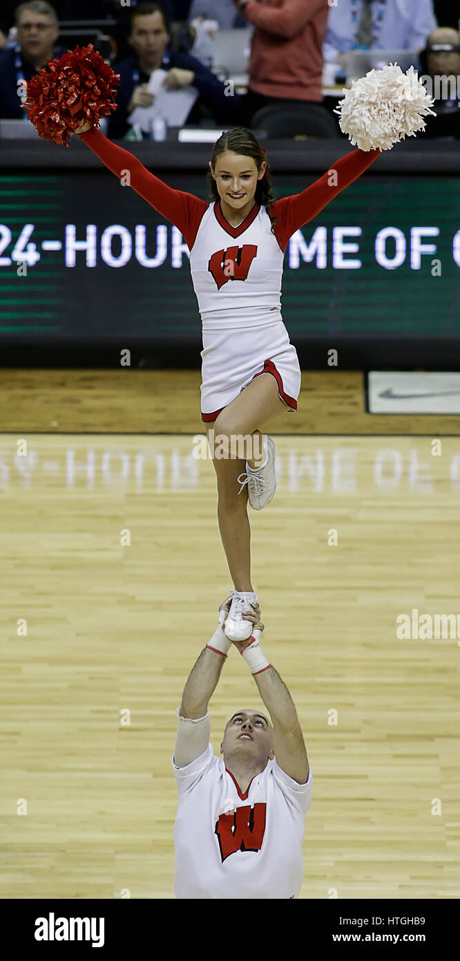 Washington, DC, USA. 11th Mar, 2017. Wisconsin Cheerleaders perform ...