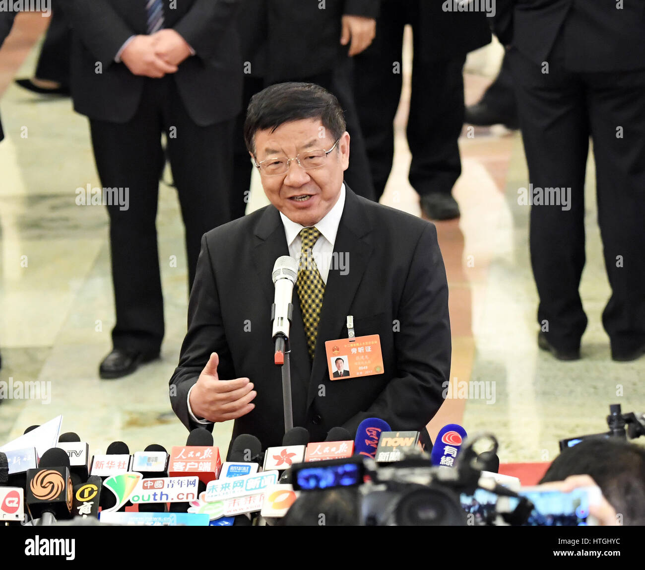 Beijing, China. 12th Mar, 2017. Zhang Jianlong, head of China's State ...