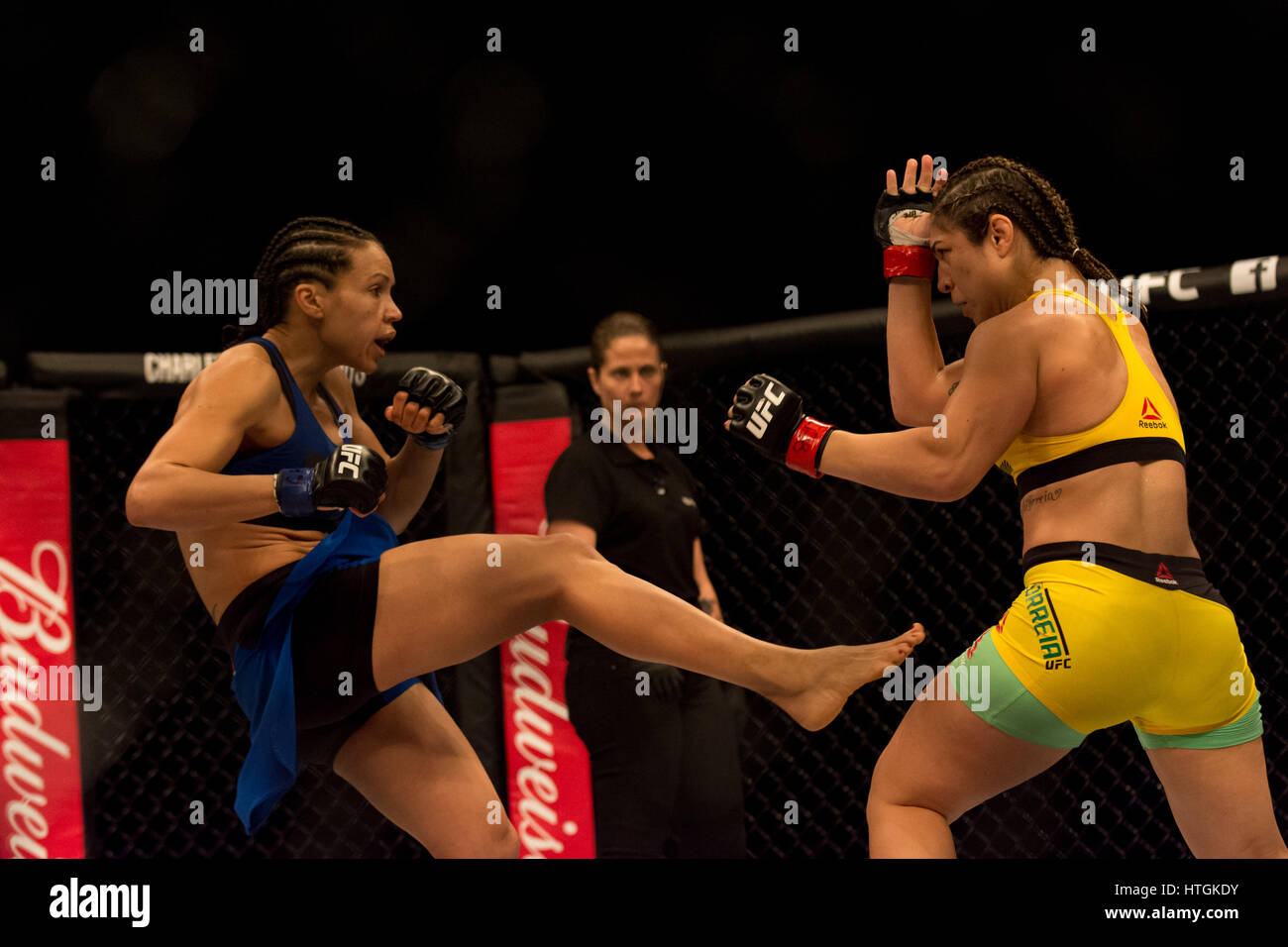 Fortaleza, Brazil. 12th Mar, 2017. Bethe Correia and Marion Reneau ...