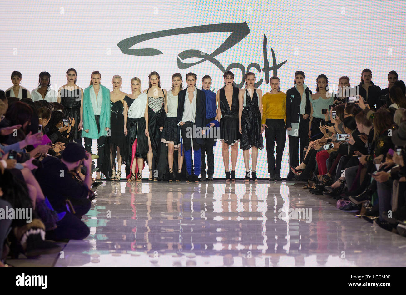 Toronto, Canada. 11th Mar, 2017. Models are seen on the runway wearing ...