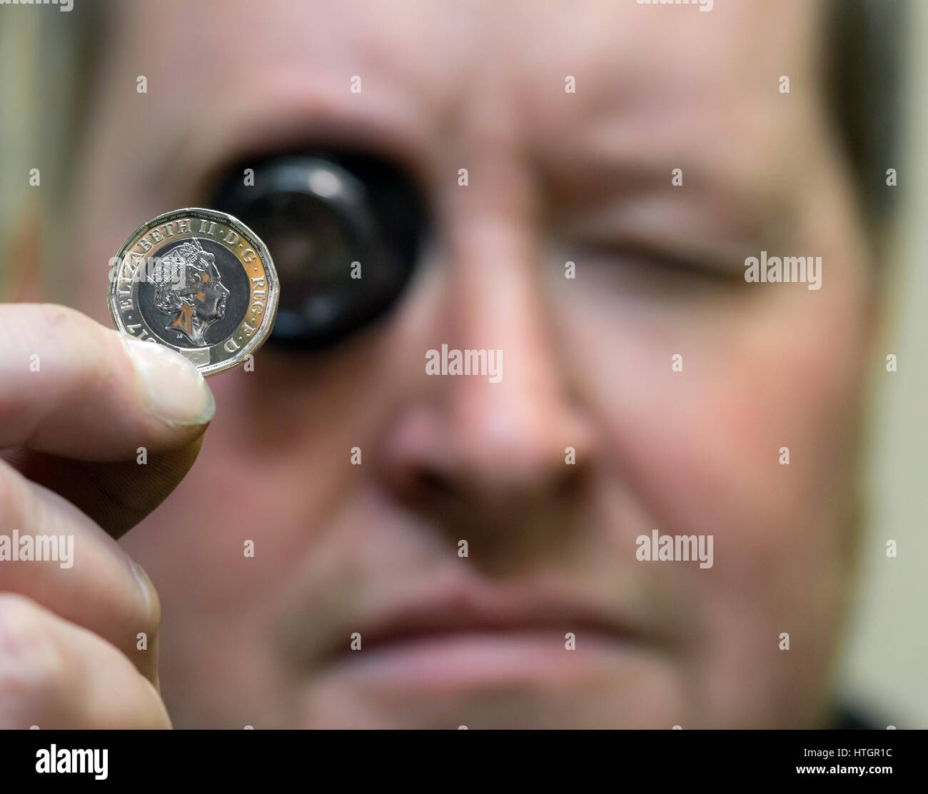 Llantrisant, South Wales, UK. 14th March, 2017. Hywel Price, 47, Coin ...