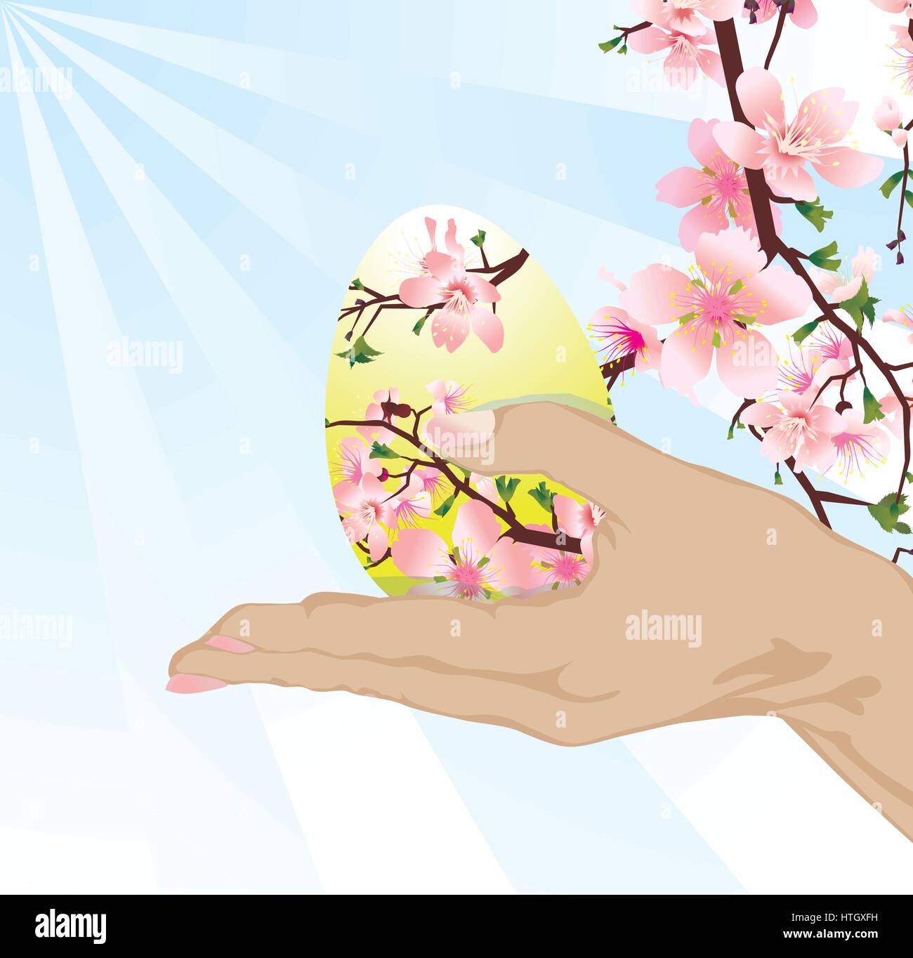 hand with easter egg Stock Vector Image & Art - Alamy