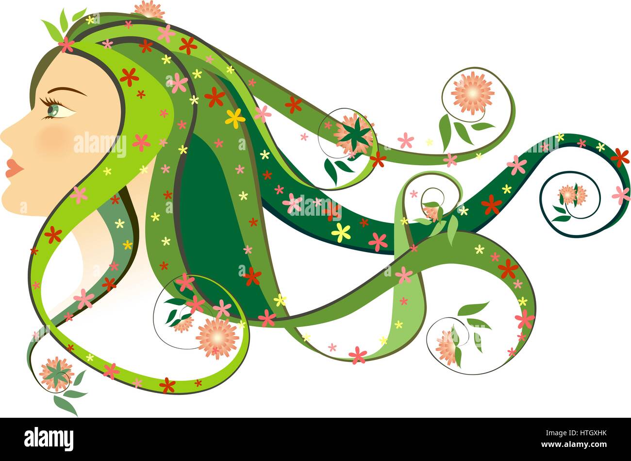 spring elf woman face, vector illustration Stock Vector Image & Art - Alamy