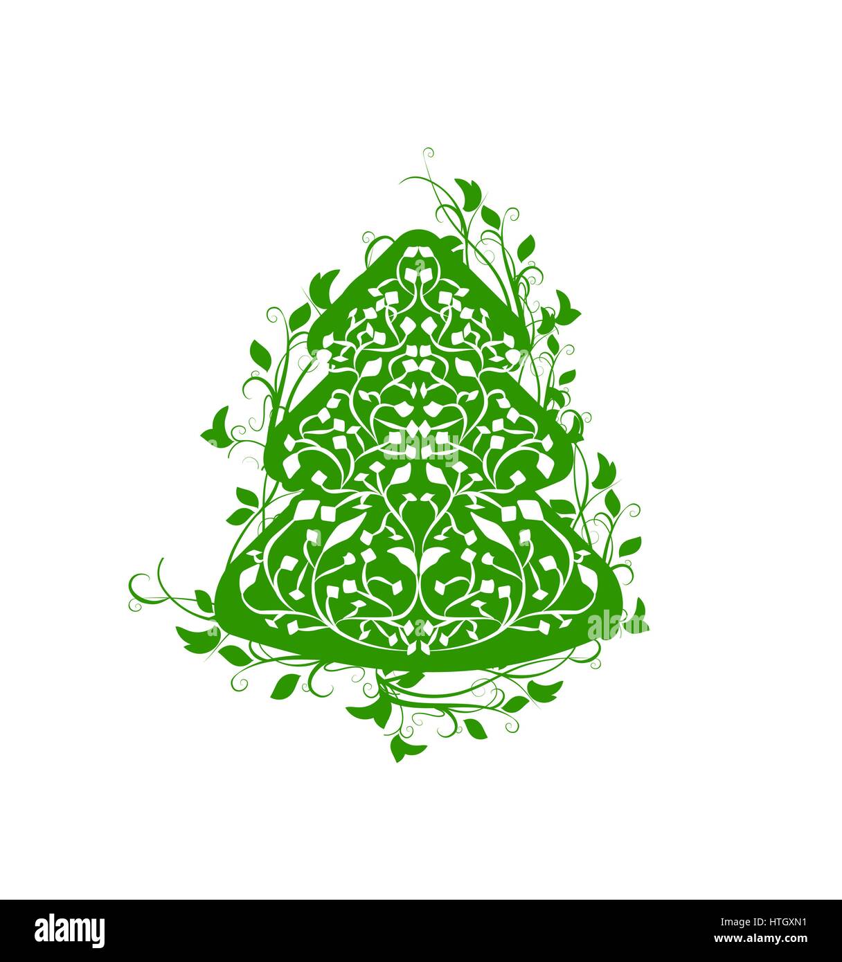Large christmas tree painting Stock Vector Images - Alamy