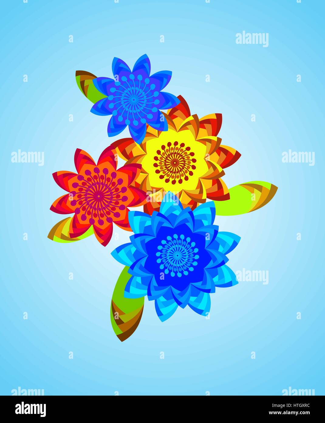 Spring multi color flowers Stock Vector Images - Alamy