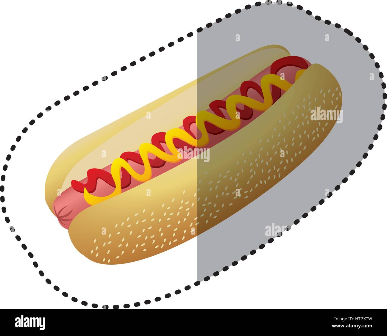 color hot dog fast food icon Stock Vector Image & Art - Alamy