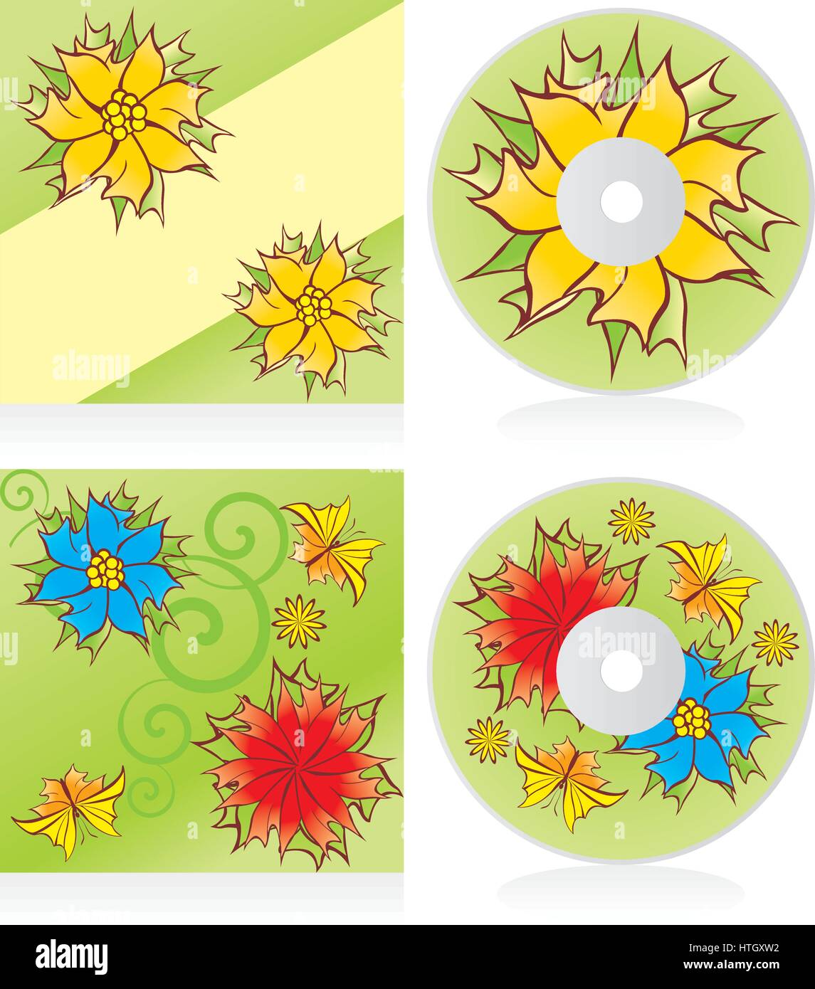 vector disc cover with flowers Stock Vector Image & Art - Alamy