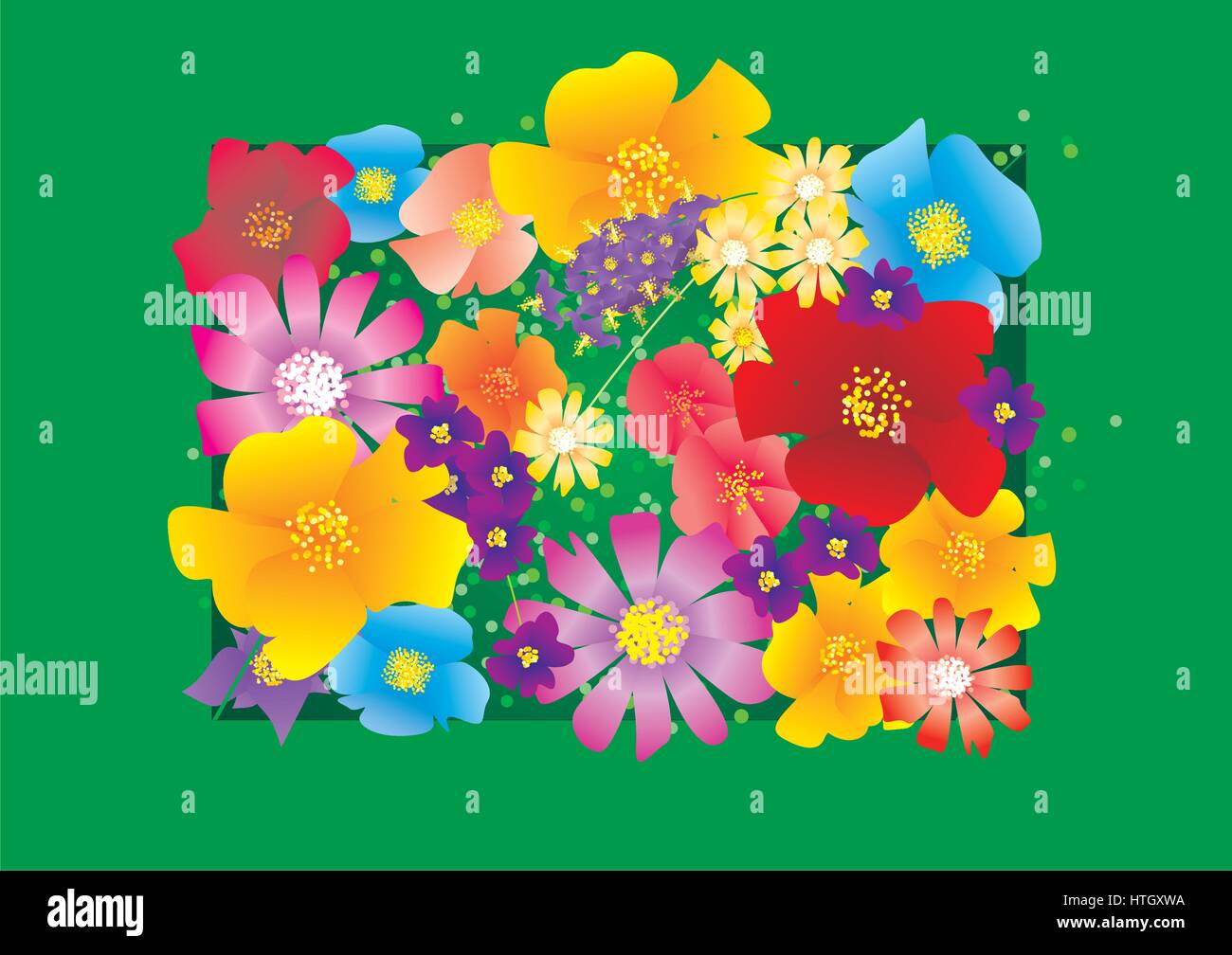 Beautiful bouquet flowers different Stock Vector Images - Alamy