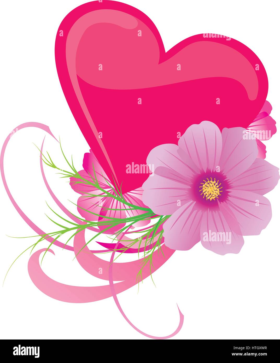 vector cosmos flower heart and curves Stock Vector Image & Art - Alamy