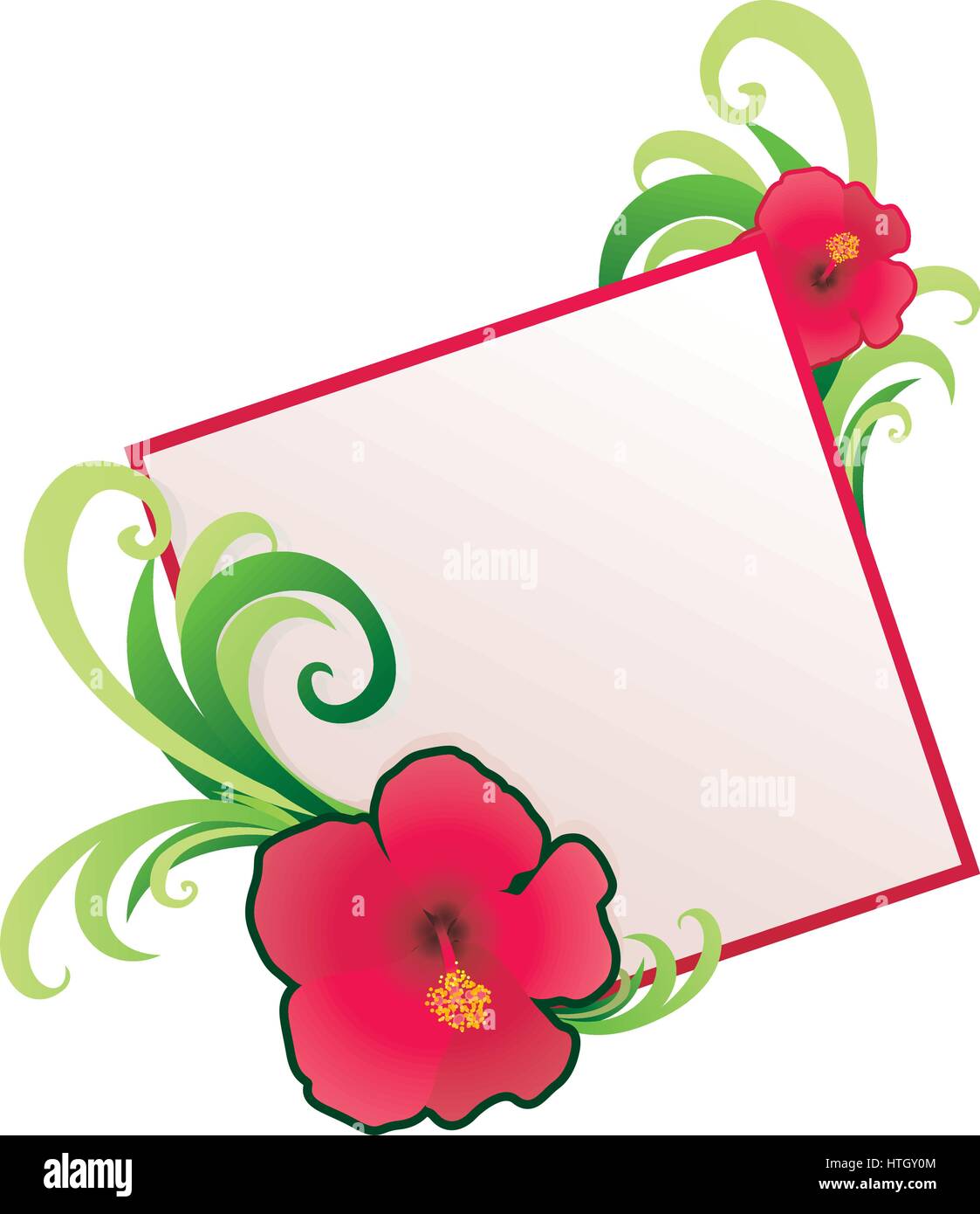 hibiscus border illustration Stock Vector Image & Art - Alamy