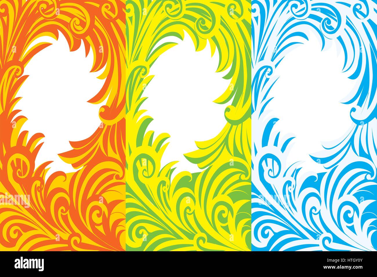 seasonal color frames set vector illustration Stock Vector Image & Art ...