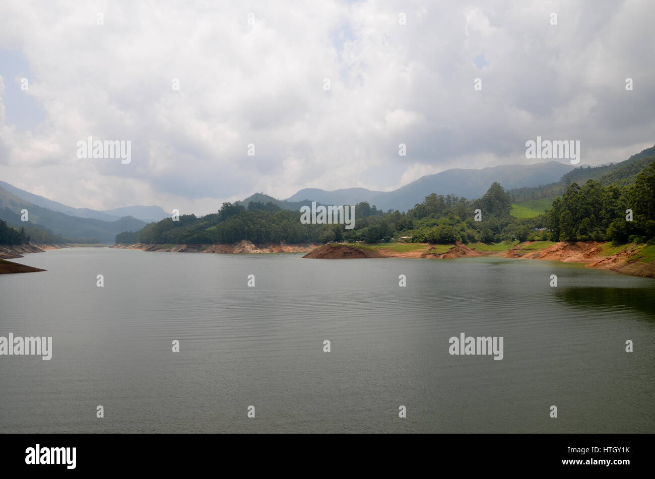 Picturesque mountains and streams of Munnar, Kerala, India are a ...