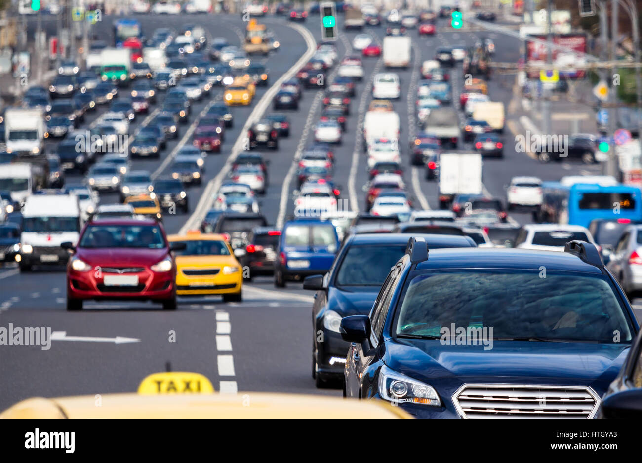 Rush hour on the city highway Stock Photo - Alamy