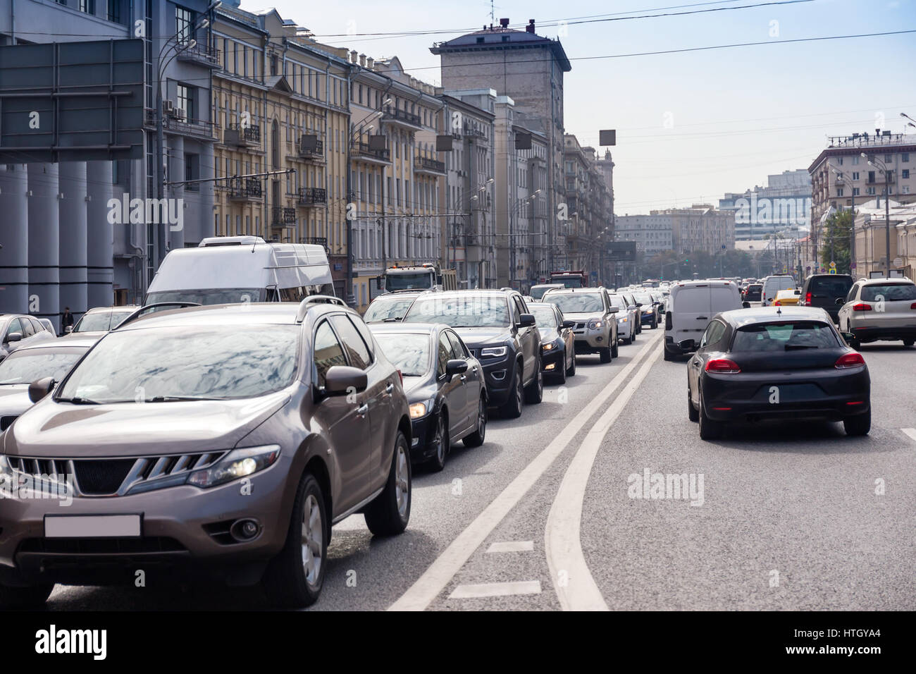 Cars are standing in a traffic jam Stock Photo - Alamy