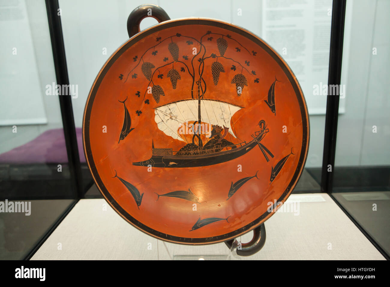 Dionysus Cup. Attic black-figure kylix by Exekias dated from circa 540 ...