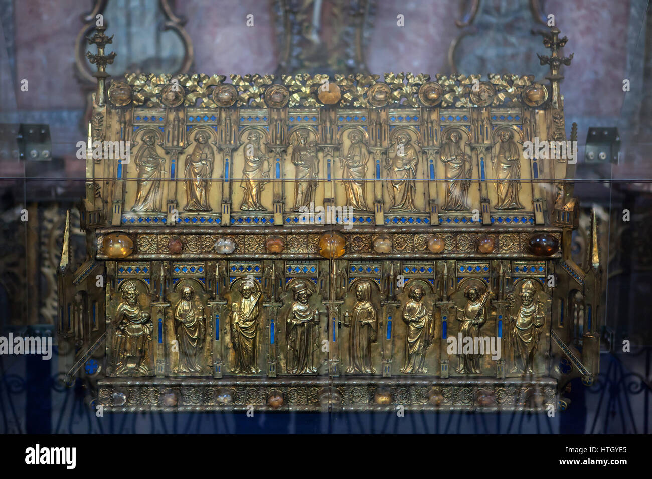Gothic reliquary containing the alleged skulls of Saints Cosmas and ...