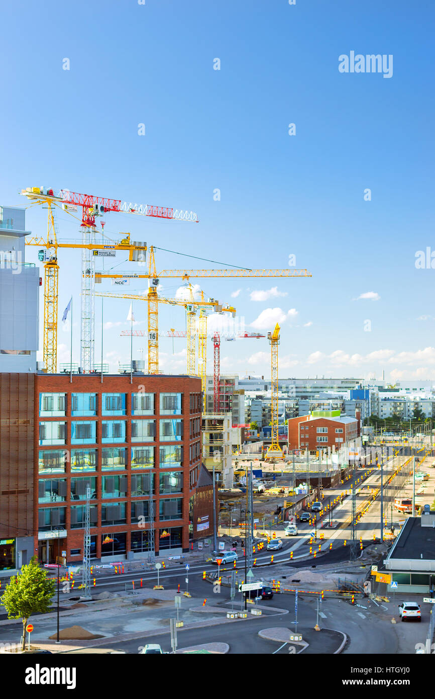 Helsinki, Finland - August 5, 2012: Construction of new modern ...