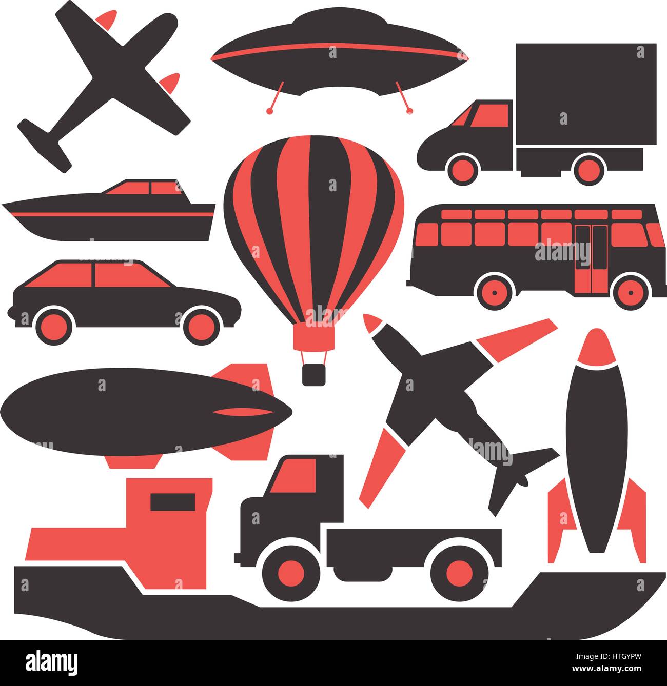 Illustration land sea air transport hi-res stock photography and images ...