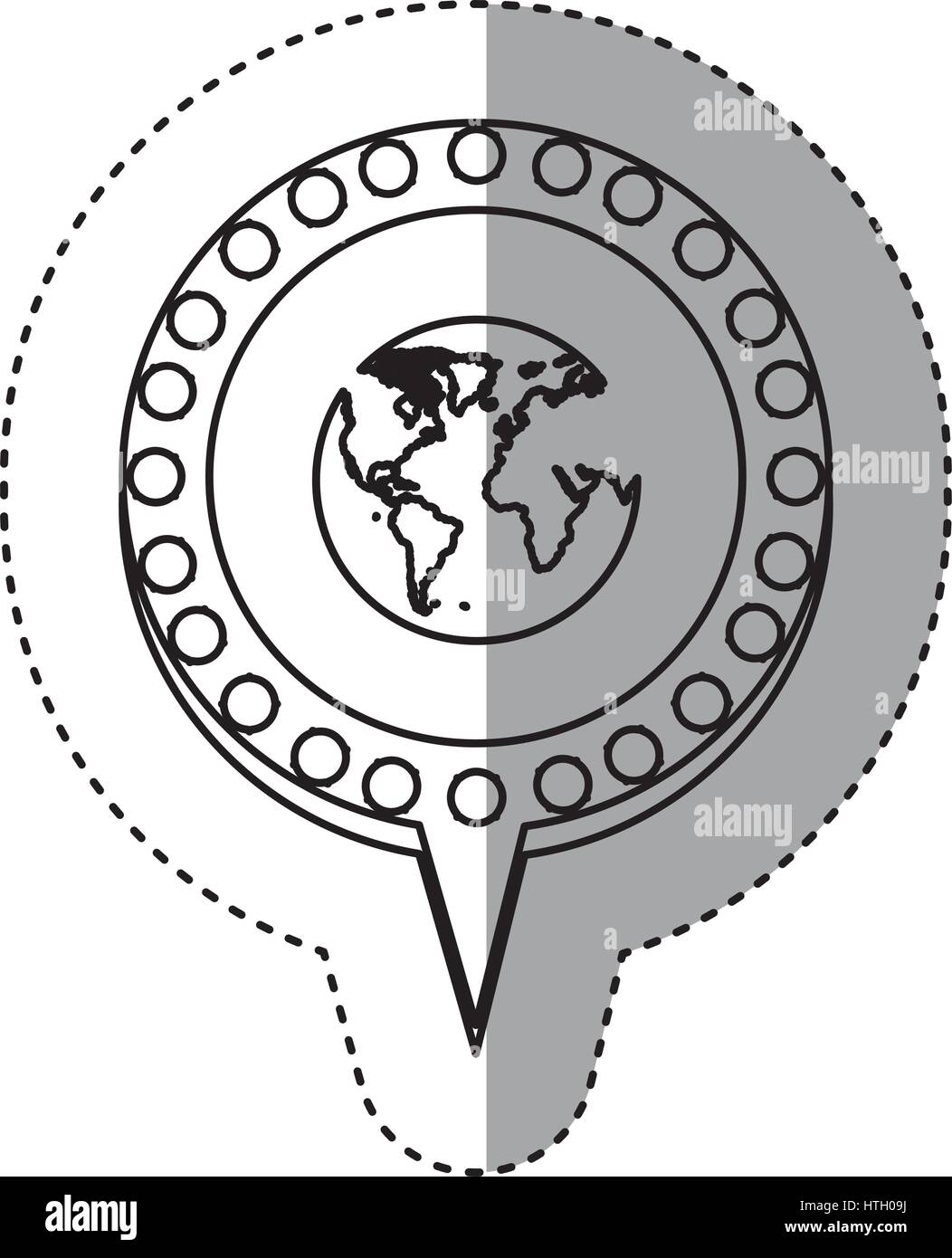 Think global sticker Stock Vector Images - Alamy