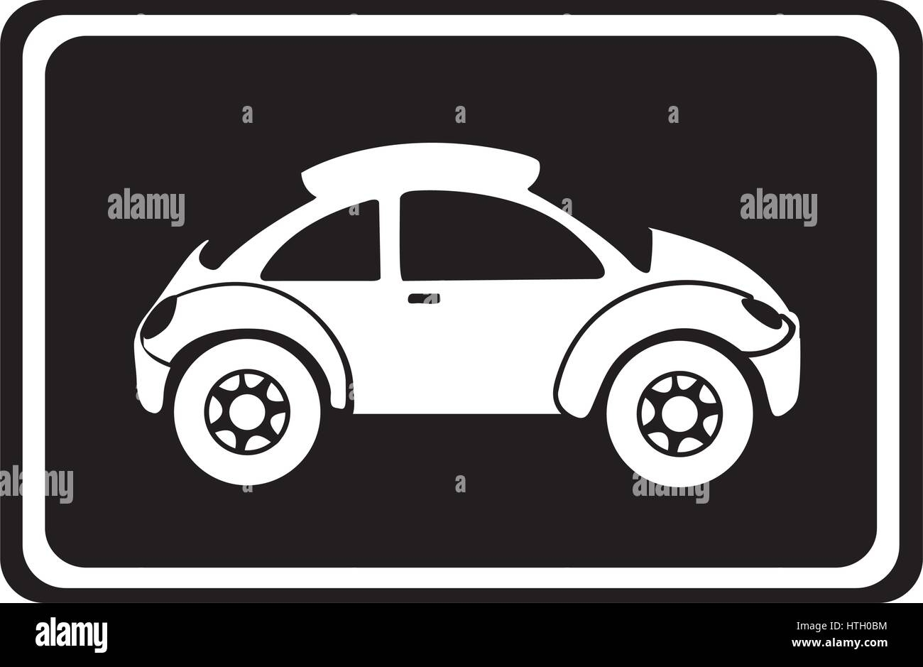 monochrome silhouette with sports car in square frame Stock Vector ...