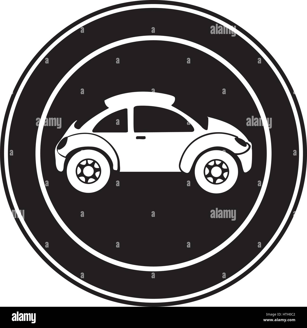 monochrome circular frame with sports car in side view Stock Vector ...