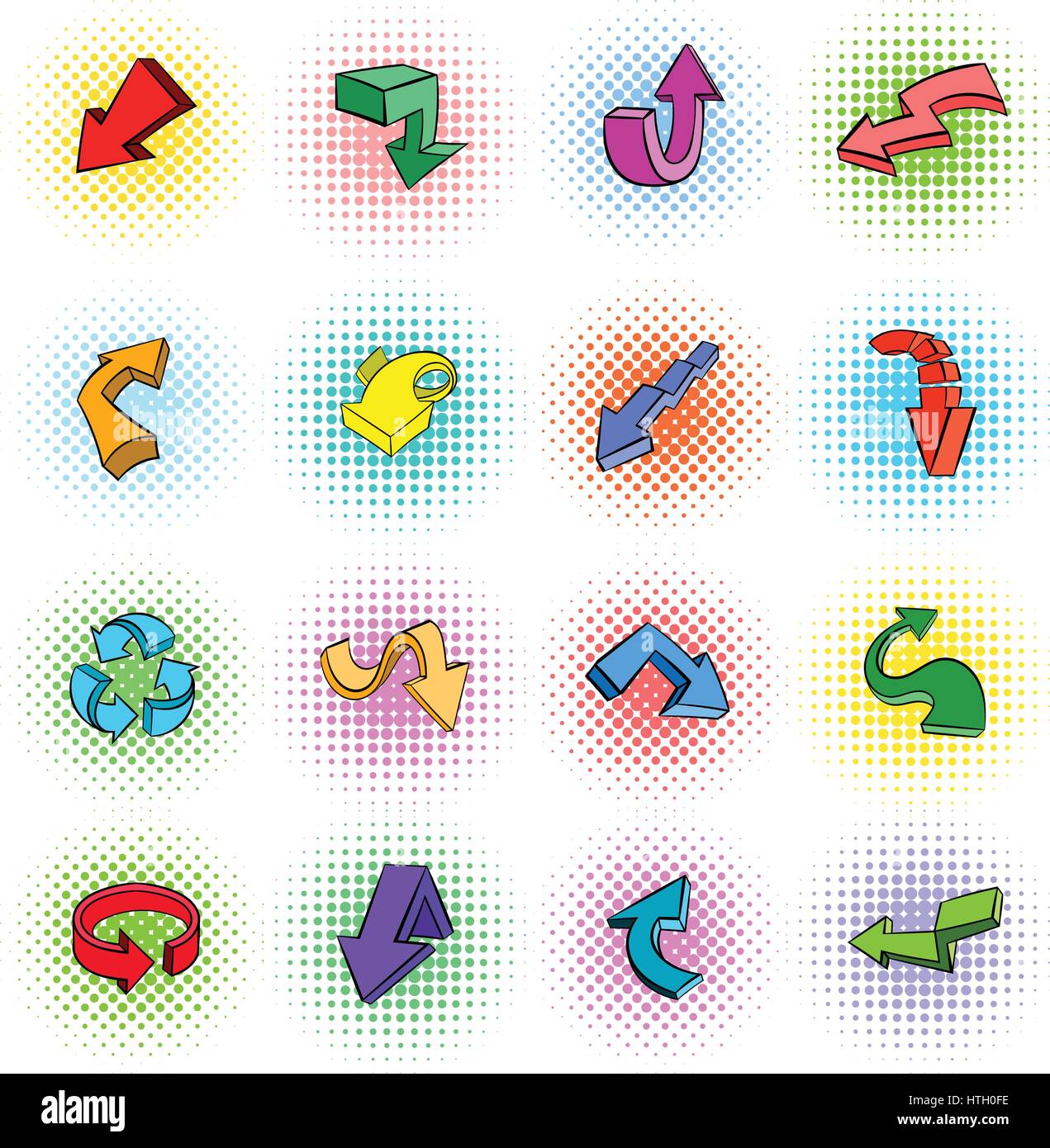 Arrows icons in comics style on a white background Stock Vector Image ...