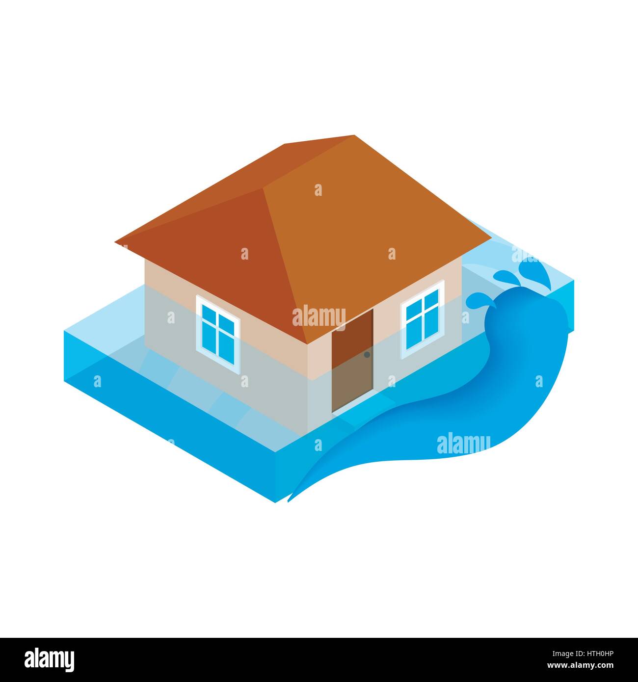 House sinking in water icon, isometric 3d style Stock Vector Image ...