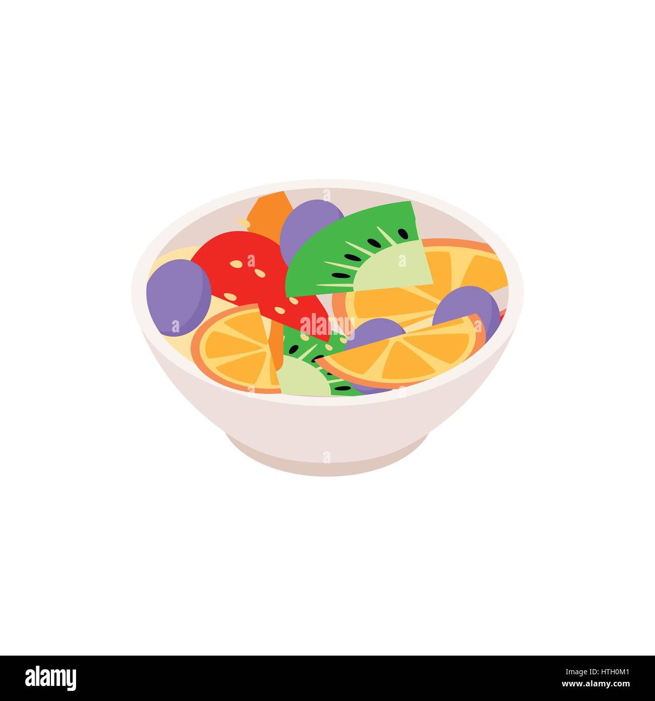 Fruit salad bowl banana blueberry Stock Vector Images - Alamy