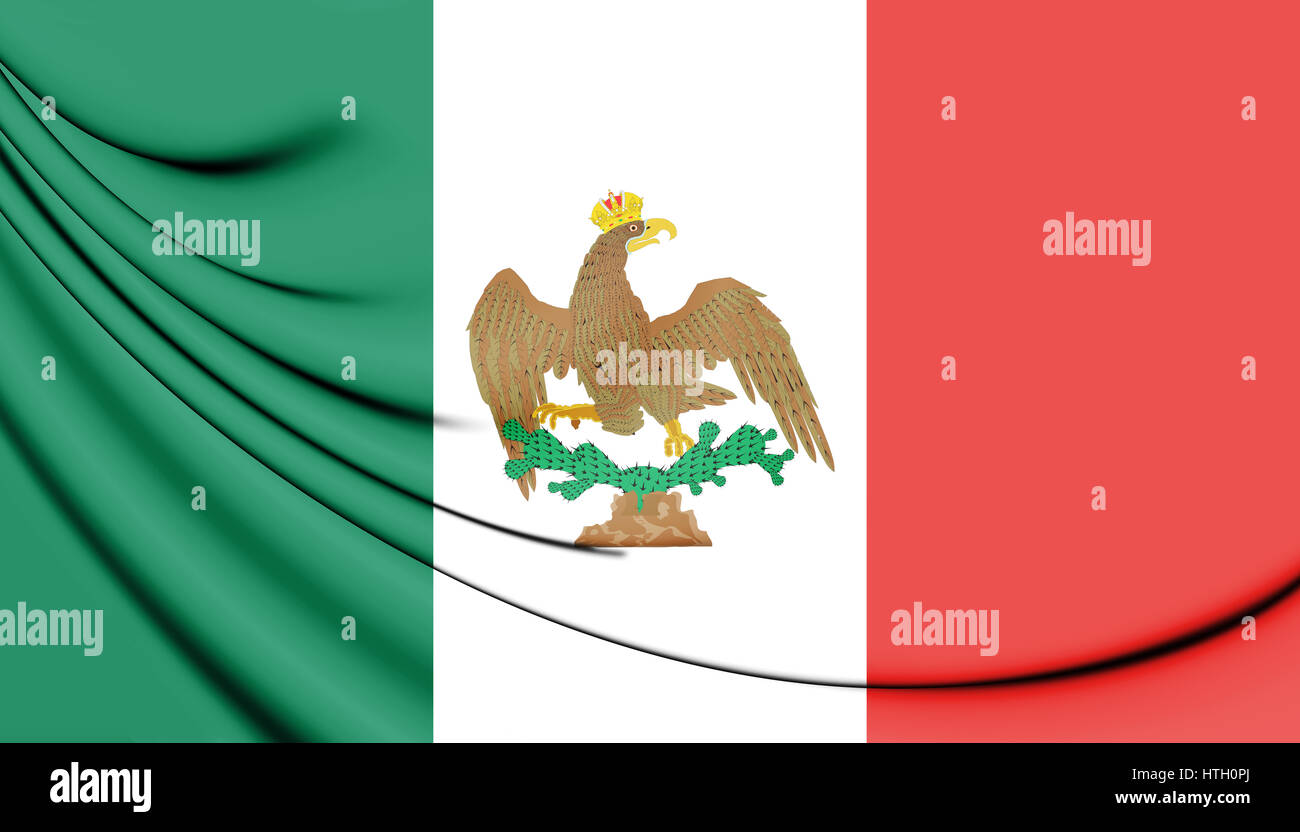 3D Flag of Mexico (1821-1823). 3D Illustration Stock Photo - Alamy