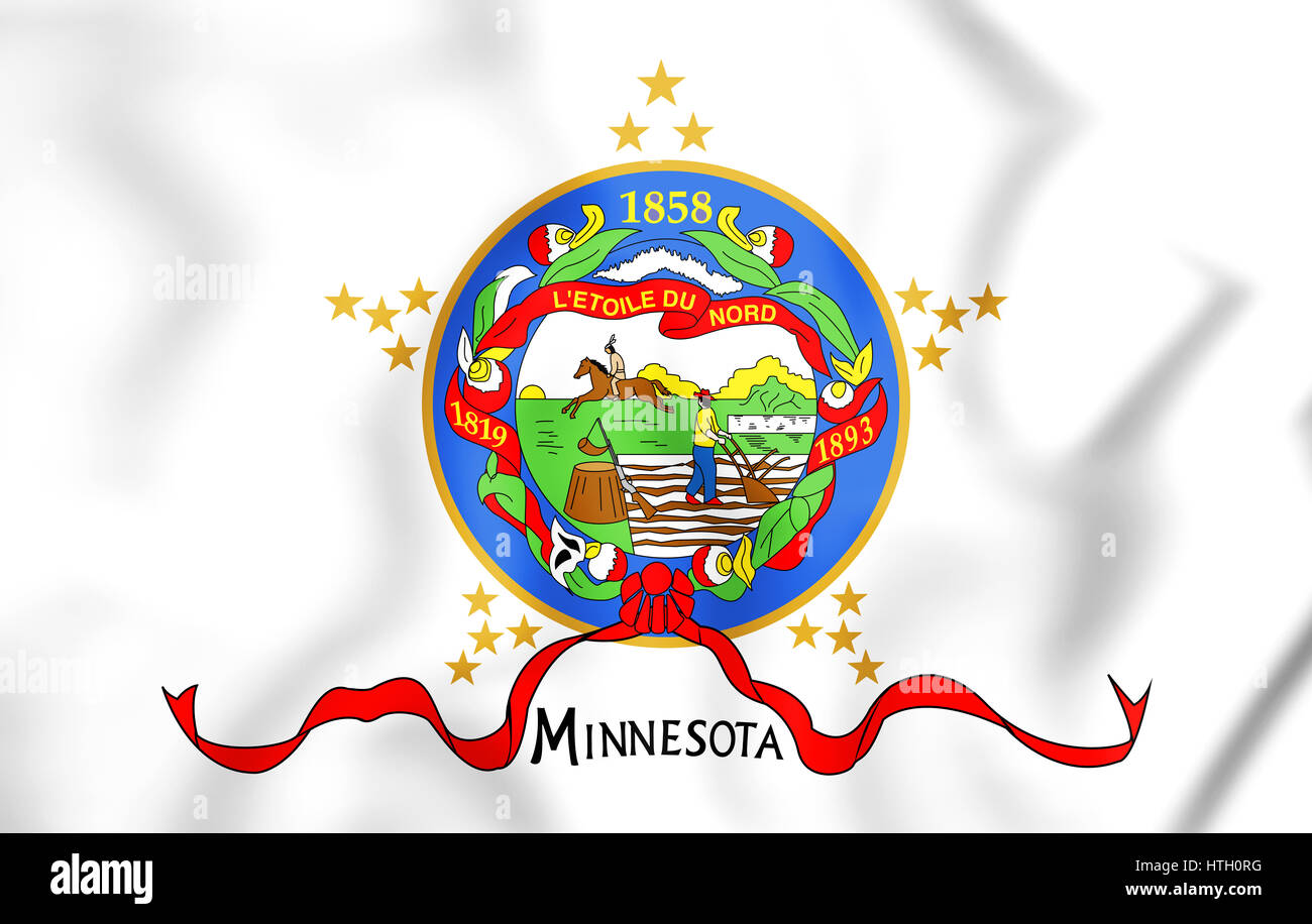 3D Flag of Minnesota (1893-1957), USA. 3D Illustration Stock Photo - Alamy