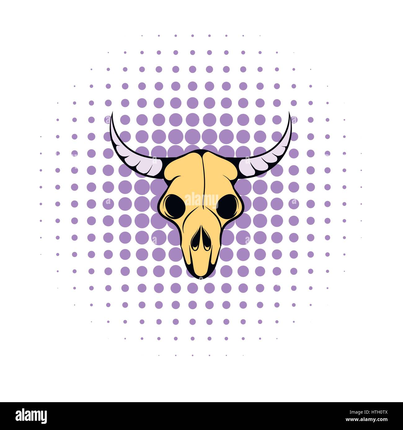 Buffalo skull icon, comics style Stock Vector Image & Art - Alamy