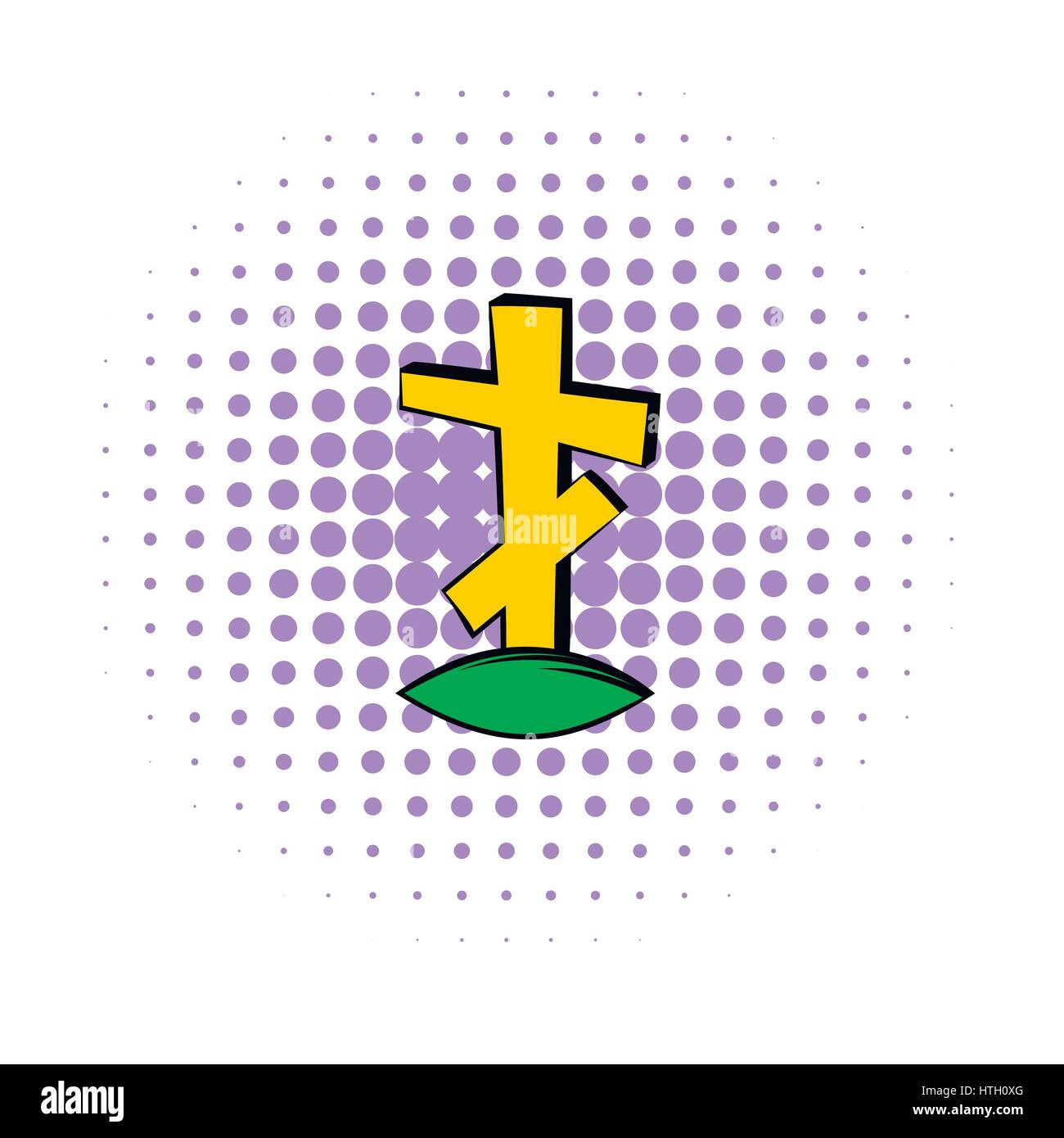 Cross tombstone icon, comics style Stock Vector Image & Art - Alamy