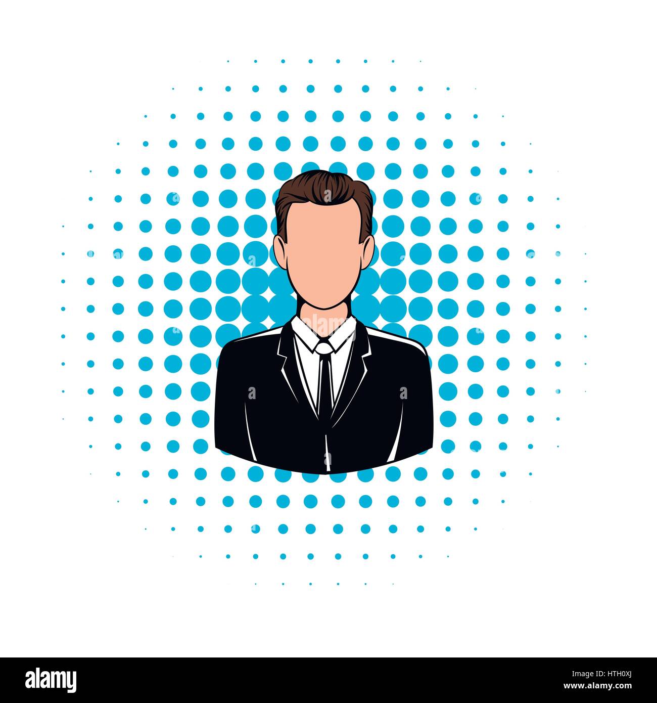 Man in black suit icon, comics style Stock Vector Image & Art - Alamy