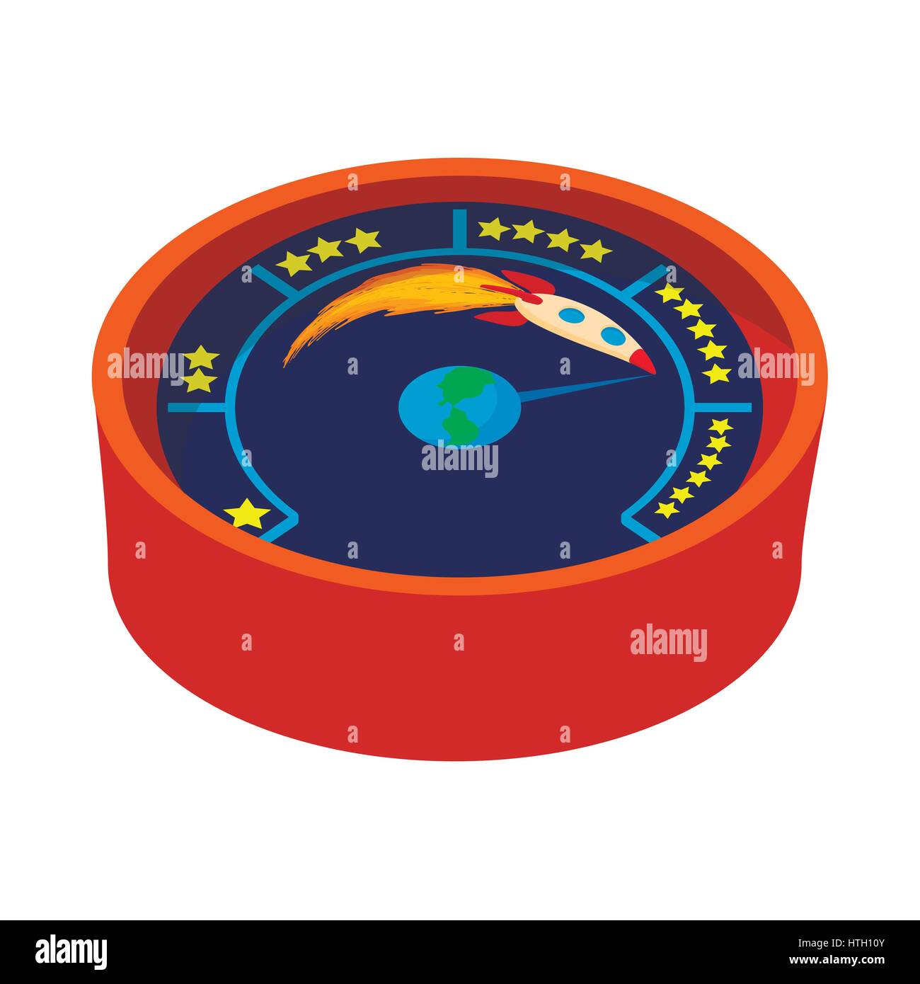 Speed meter with rocket icon, cartoon style Stock Vector Image & Art ...
