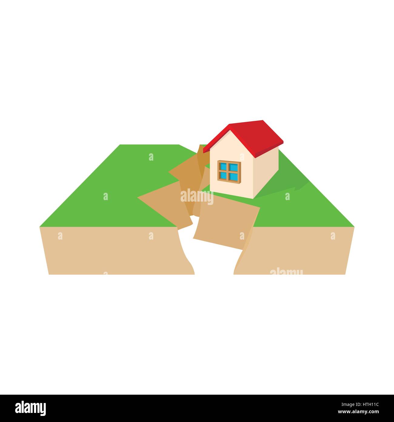 Broken building earthquake icon Cut Out Stock Images & Pictures - Alamy