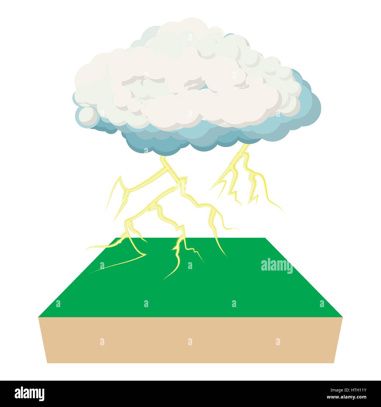 Cartoon lightning bolt cloud hi-res stock photography and images - Alamy