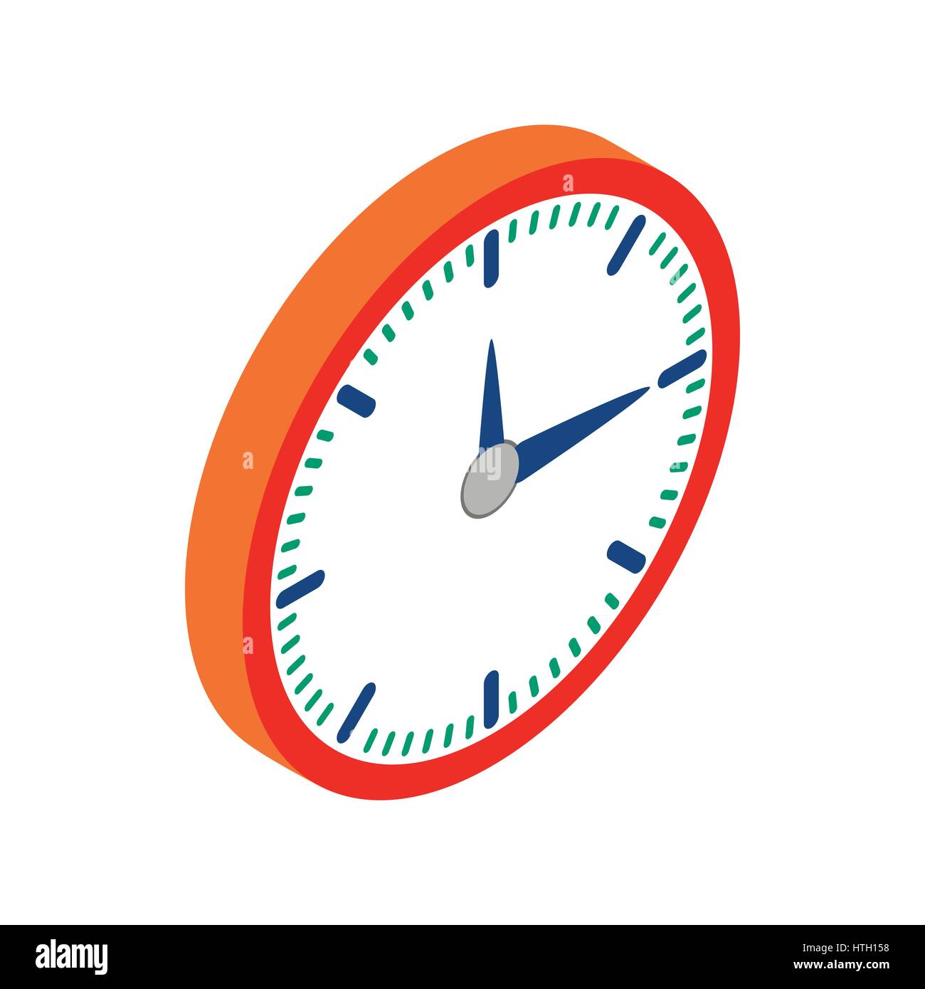 Wall clock with red rim icon, isometric 3d style Stock Vector Image ...