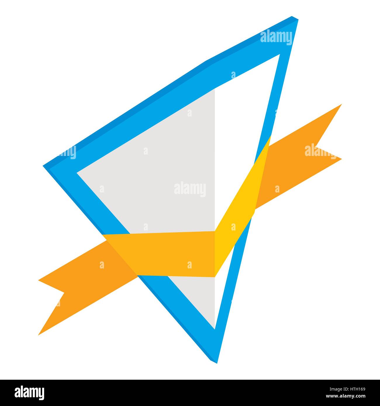 Triangle shield with gold ribbon icon Stock Vector Image & Art - Alamy