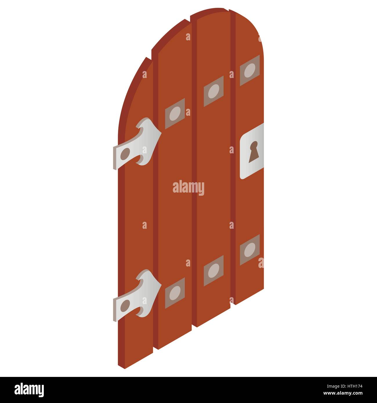 Vintage arched wooden door Stock Vector Images - Alamy