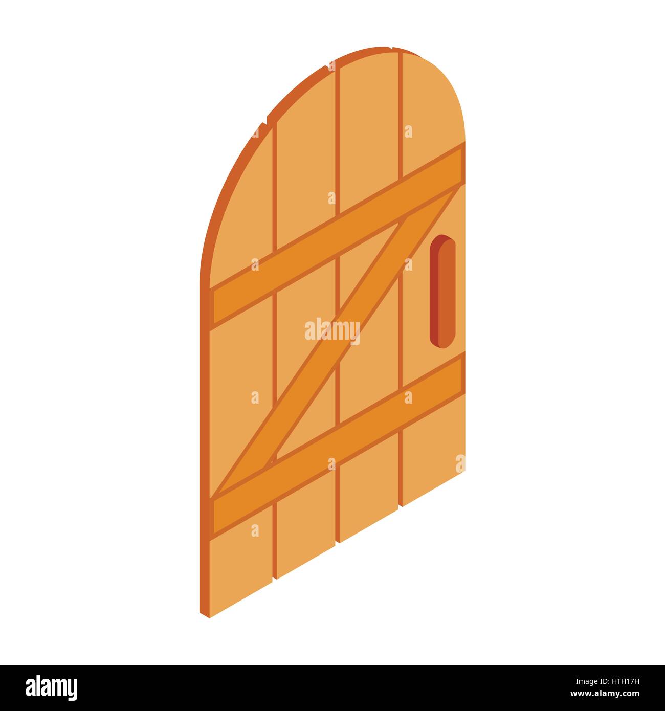 Arched wooden door icon, isometric 3d style Stock Vector Image & Art ...