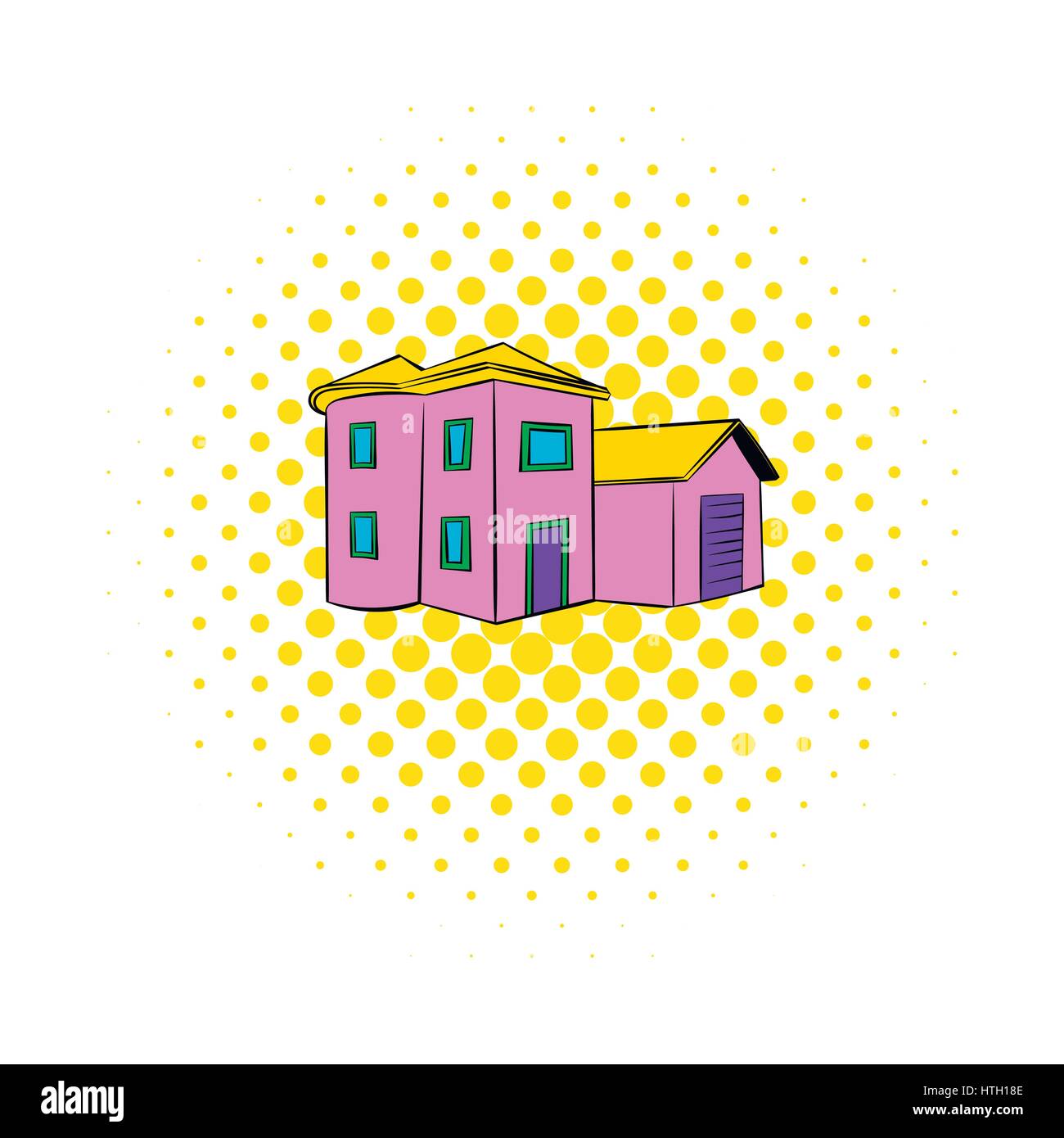 Two-storey house icon, comics style Stock Vector Image & Art - Alamy