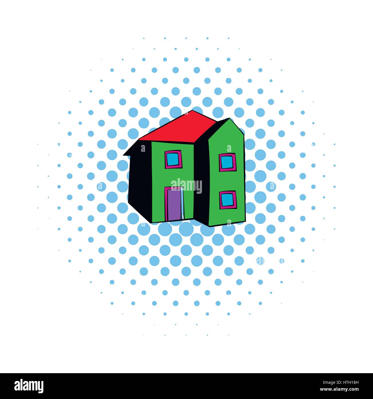 Two-storey house icon, comics style Stock Vector Image & Art - Alamy