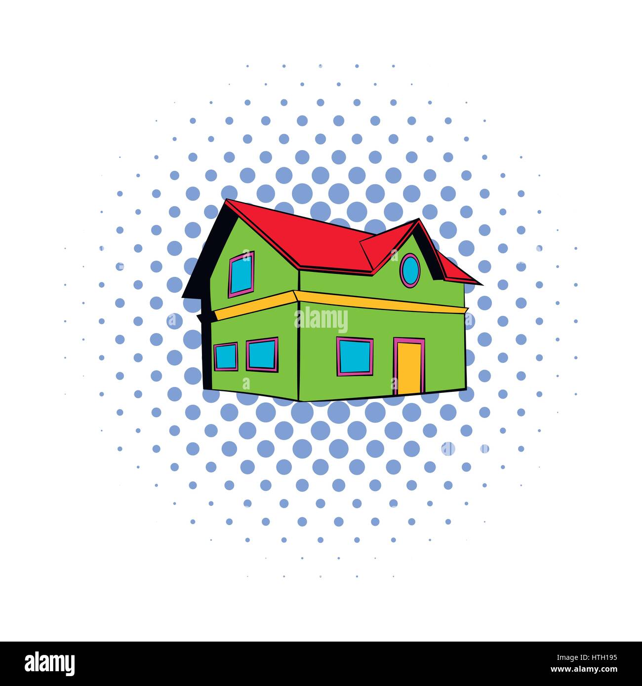 Two-storey house icon, comics style Stock Vector Image & Art - Alamy