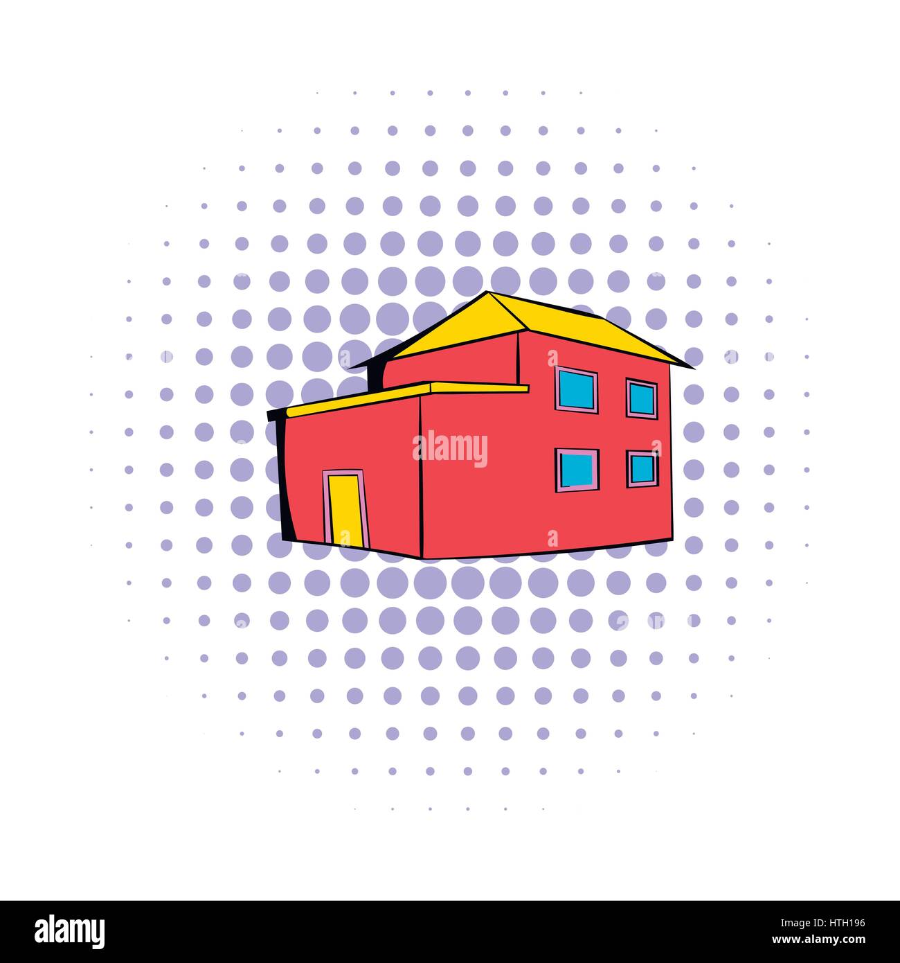 Red house icon, comics style Stock Vector Image & Art - Alamy