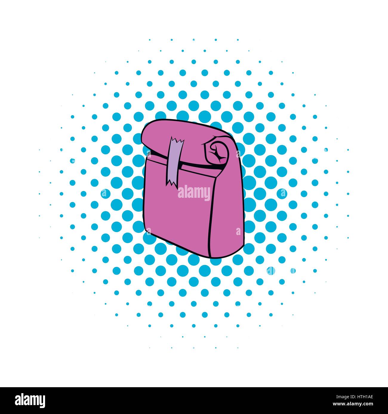Paper pink lunch bag icon, comics style Stock Vector Image & Art - Alamy