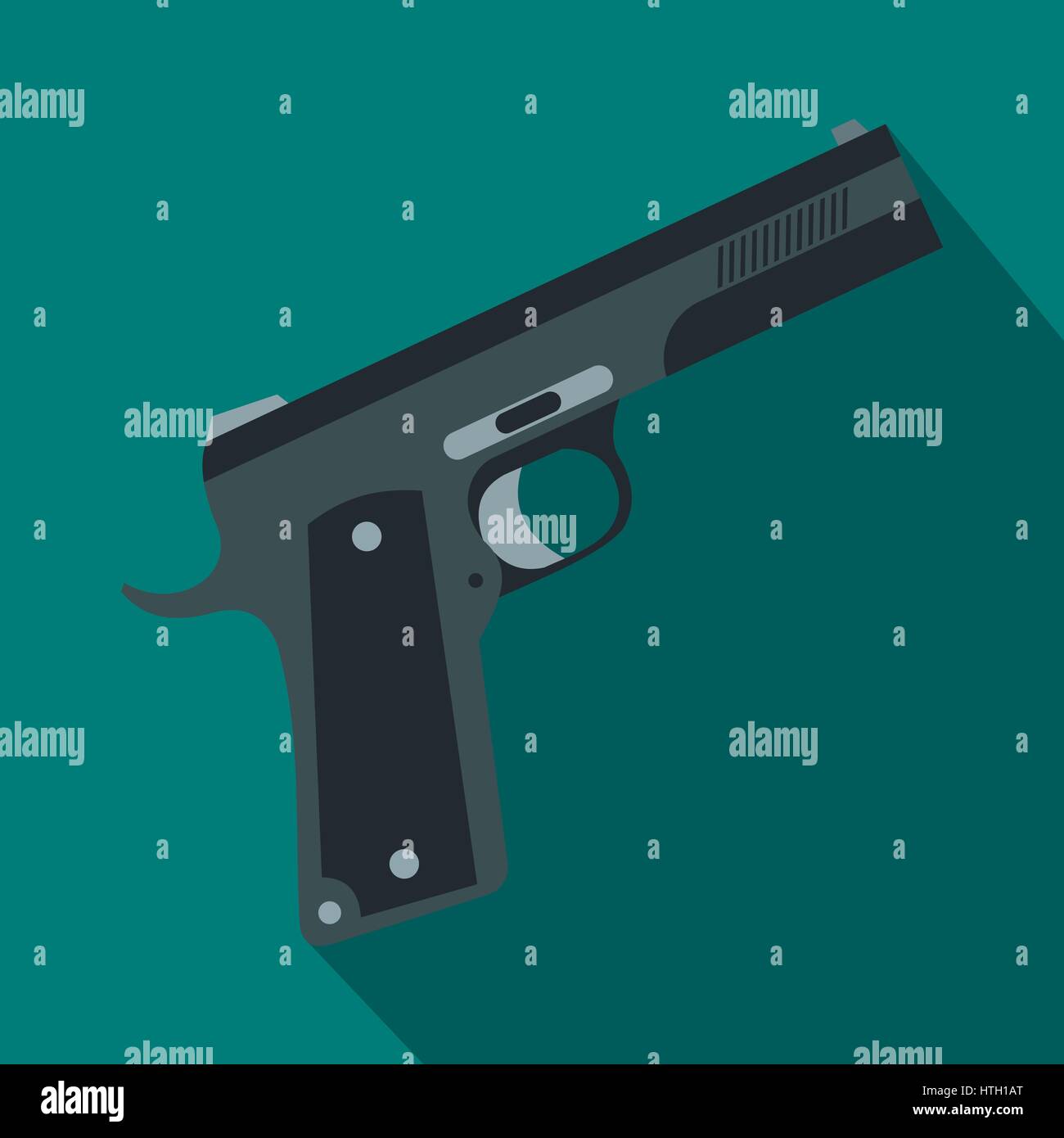 Gun icon, flat style Stock Vector Image & Art - Alamy