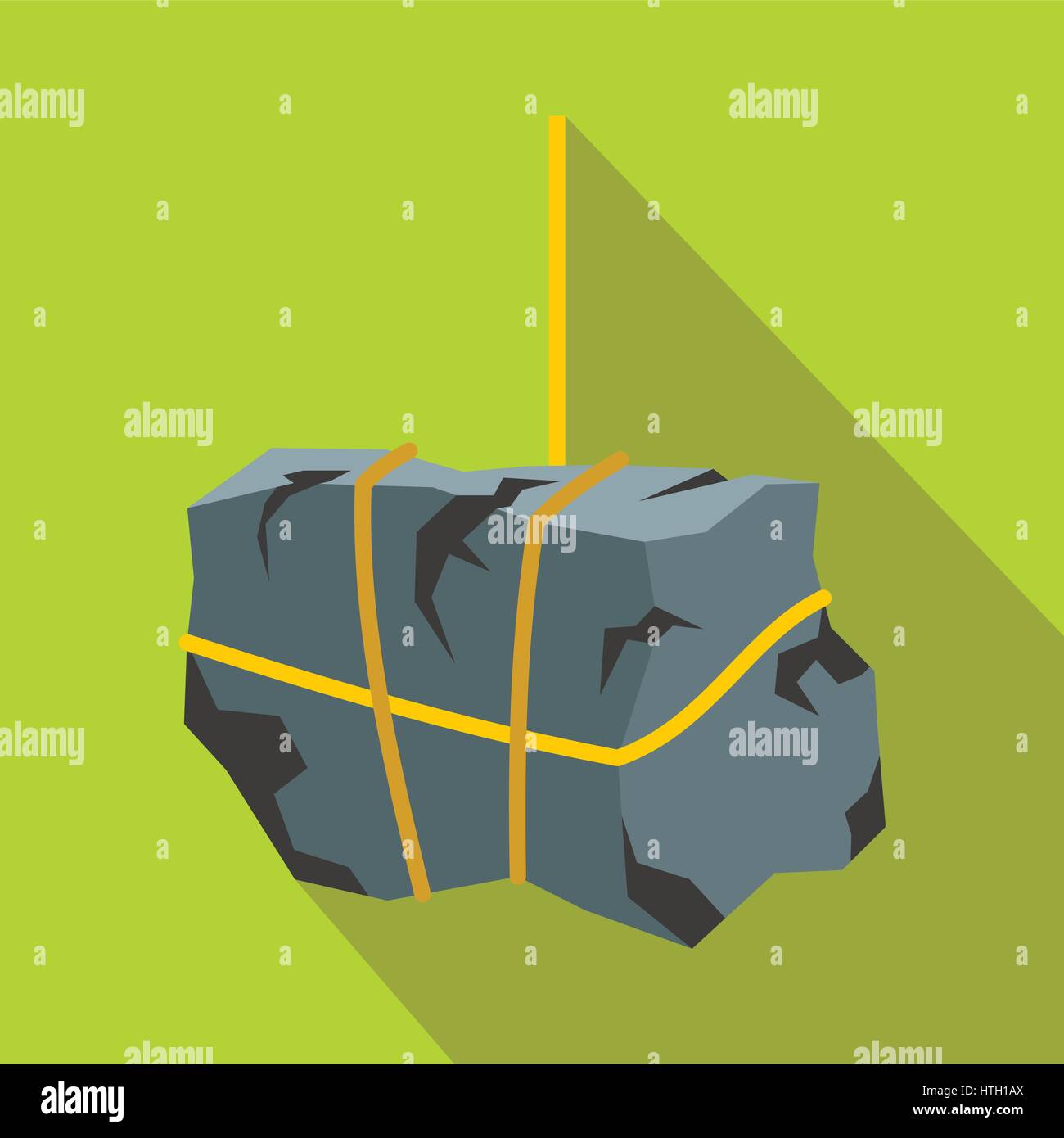 Stone with rope icon, flat style Stock Vector Image & Art - Alamy