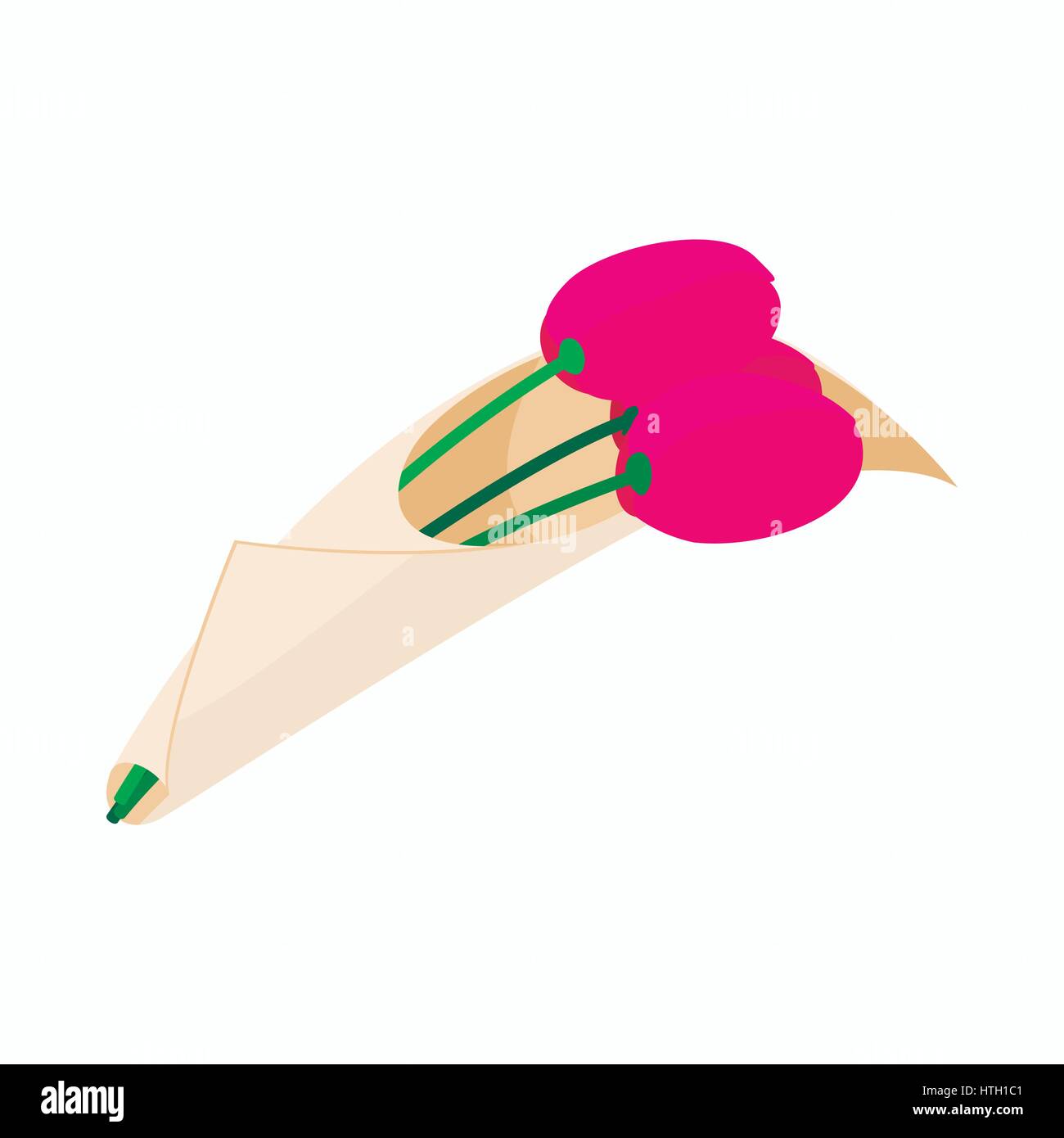 Bouquet of pink tulips icon, cartoon style Stock Vector Image & Art - Alamy