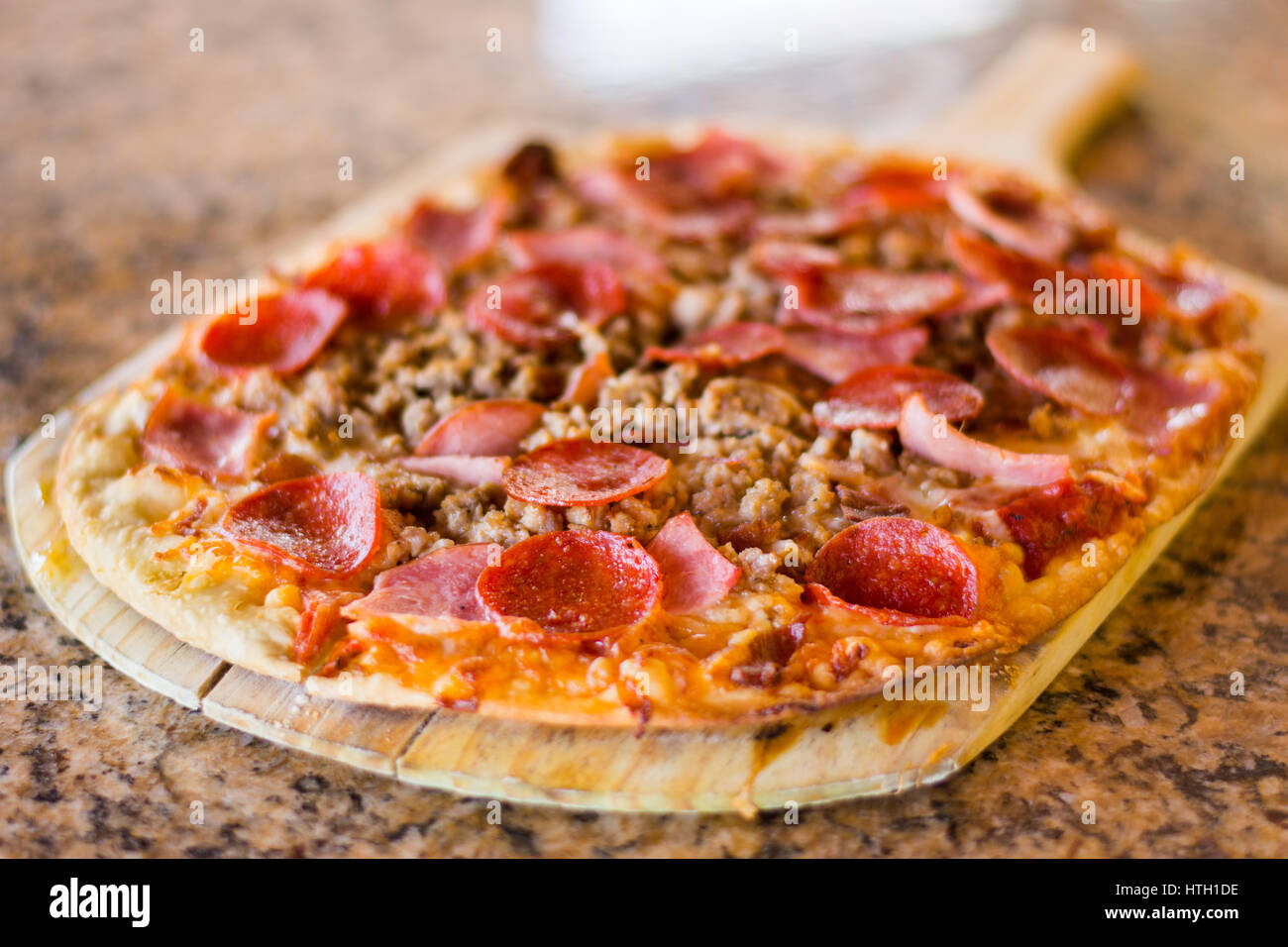 Meat Lovers Pizza - Rectangular Stock Photo - Alamy